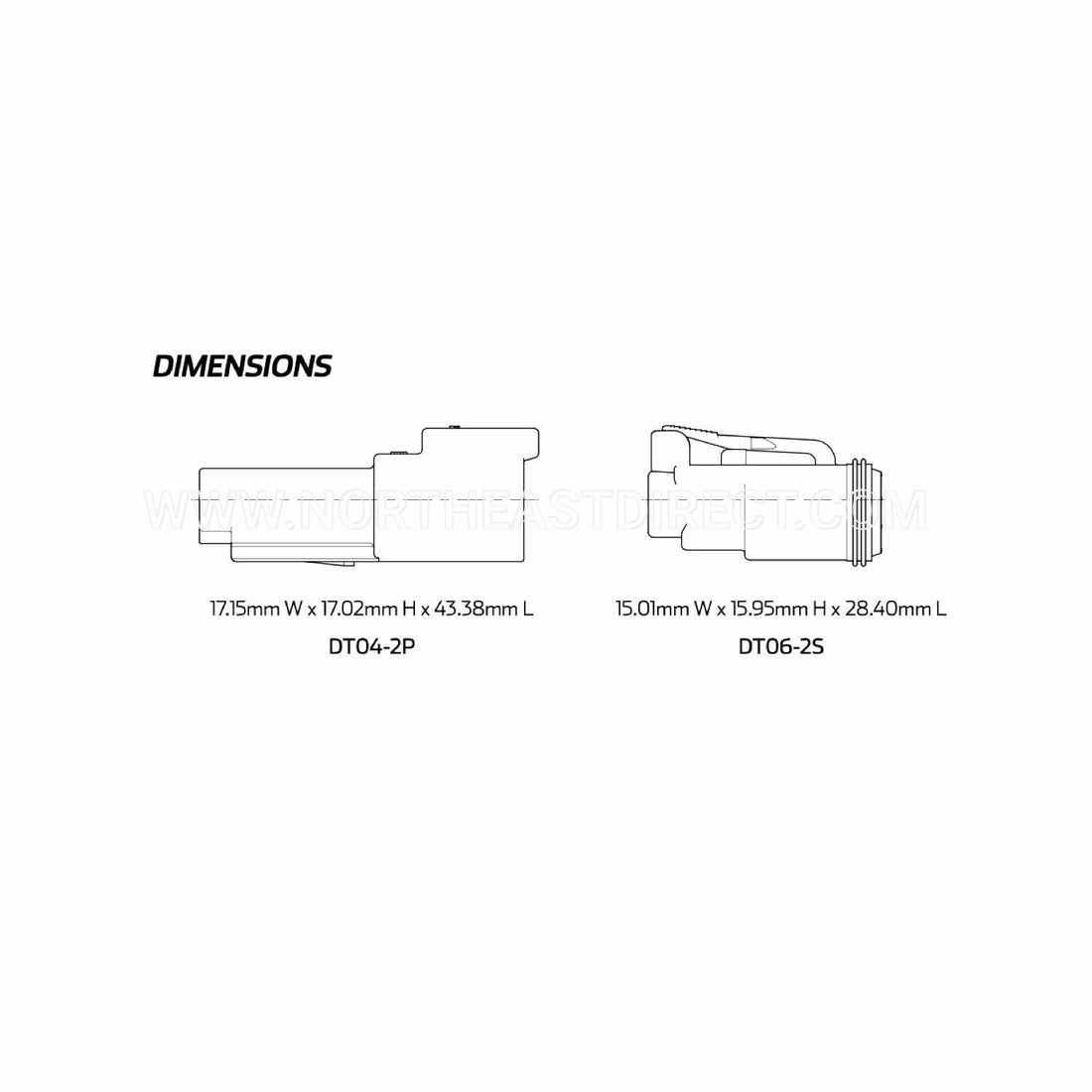 Deutsch 2 Pin DT Series Gray DT04-2P DT06-2S Complete Connector Kit ...